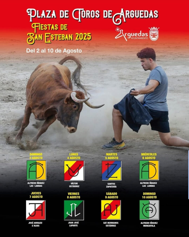 TOROS DE ARGUEDAS DEL 2 AL 10 DE AGOSTO DE 2025 - Toros hoy