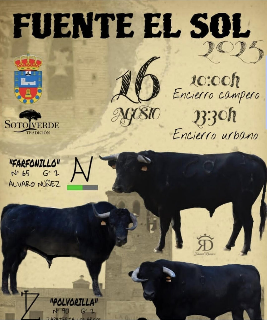 TOROS FUENTE EL SOL 16 AGOSTO 2025 - Toros hoy