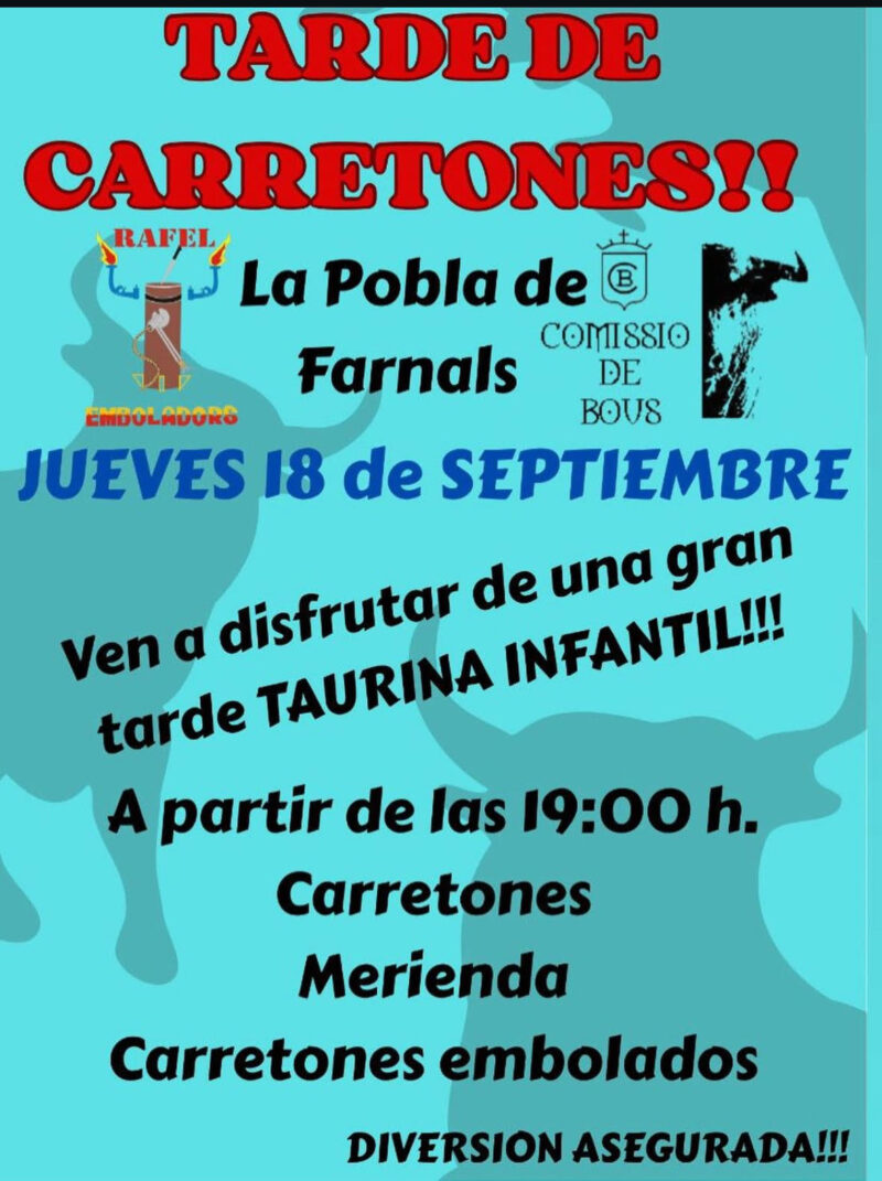 TOROS CARRETONES LA POBLA DE FARNALS 18 SEPTIEMBRE 2025 - Toros hoy